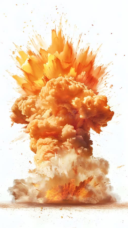 A Massive Explosion Creates a Towering Column of Smoke in the Sky Stock ...