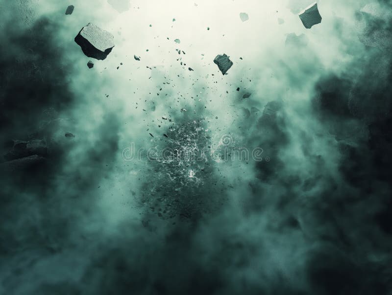 Massive Explosion with Debris Stock Photo - Image of highenergy, dust ...