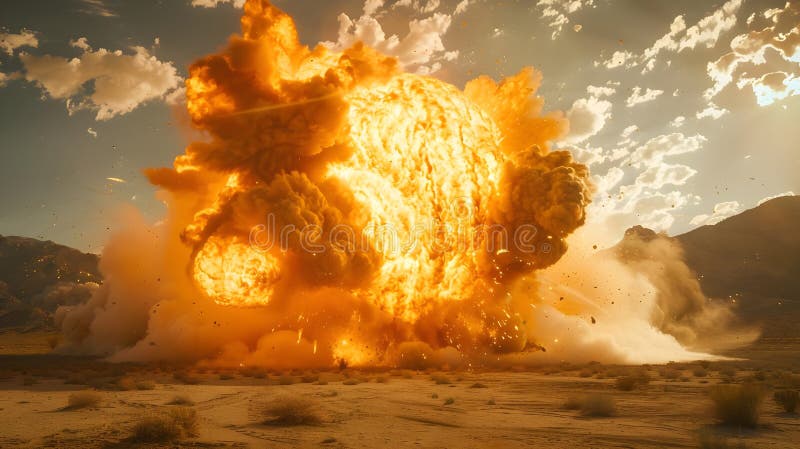 Massive explosion stock illustration. Illustration of fireball - 44334369