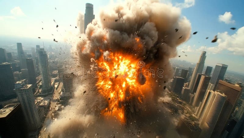A Massive Explosion Devastates a City Skyline, Causing Widespread ...