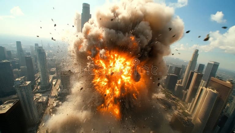 A Massive Explosion Devastates a City Skyline, Causing Widespread ...