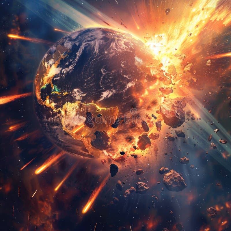 A Massive Explosion on a Distant Planet in the Depths of Space, with ...