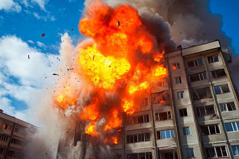 Massive Explosion Engulfs Building in a Dramatic Display of Fire and ...