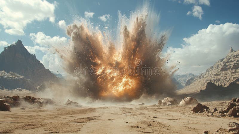 Massive explosion stock illustration. Illustration of fireball - 44334369