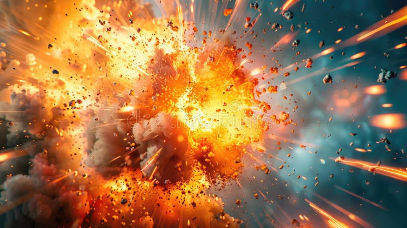 A Massive Explosion of Orange and Yellow Rocks in a Desert Landscape ...