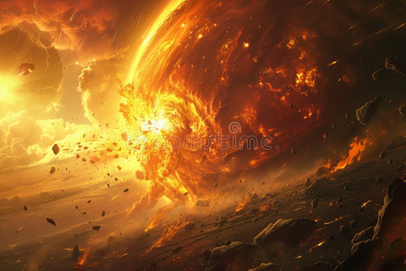 Massive Explosion of Rocks and Debris in the Sky, a Crashed Meteor ...