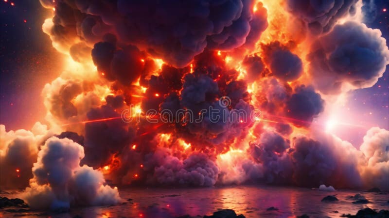 Massive Explosion in the Sky Stock Video - Video of light, powerful ...