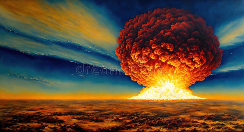 A Massive Explosion in the Sky, with Flames and Smoke Emanating from ...