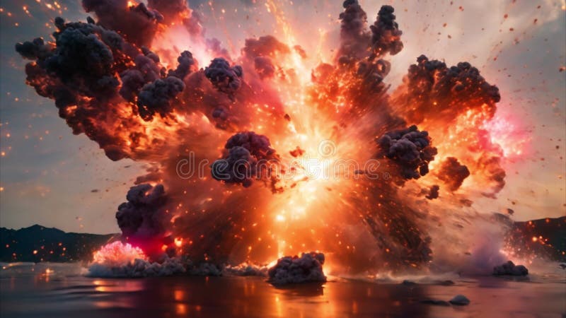 Massive Explosion in the Sky Stock Video - Video of blast, danger ...