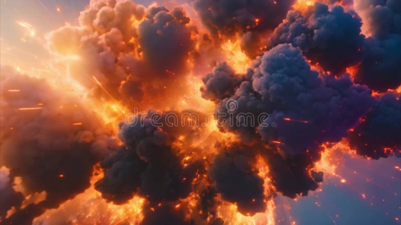 A Massive Explosion in the Sky Stock Footage - Video of bright, glow ...