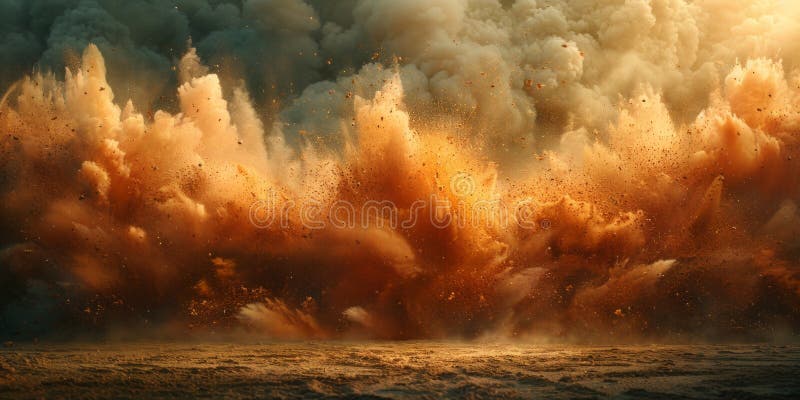 A Massive Explosion of Smoke and Dust Billows Up from the Water ...