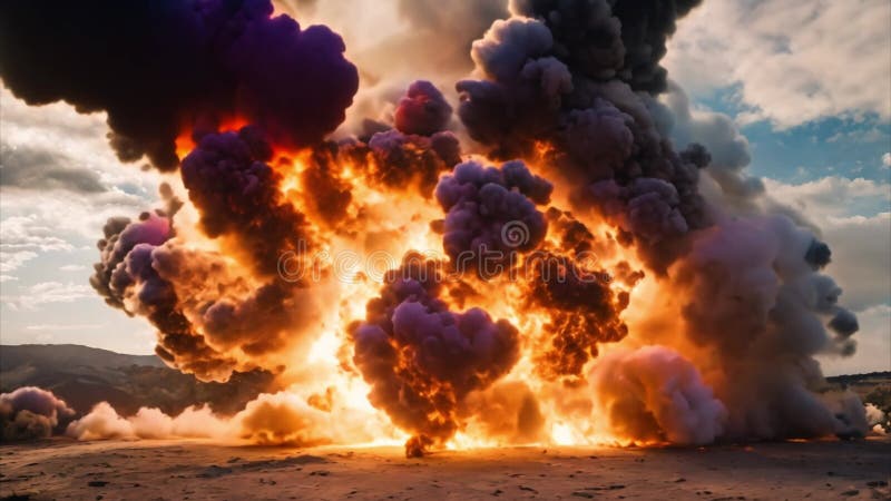 Massive Explosion with Smoke and Flames Stock Footage - Video of ...