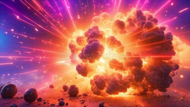 Massive Explosion in Space stock video. Video of heat - 336010147