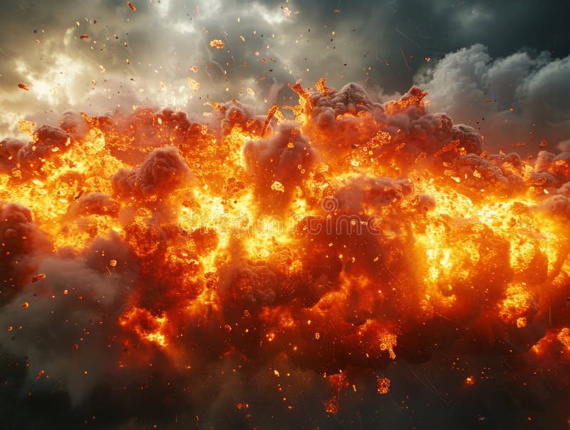 A Massive Explosion of Vibrant Orange and White Clouds Fills the Sky ...