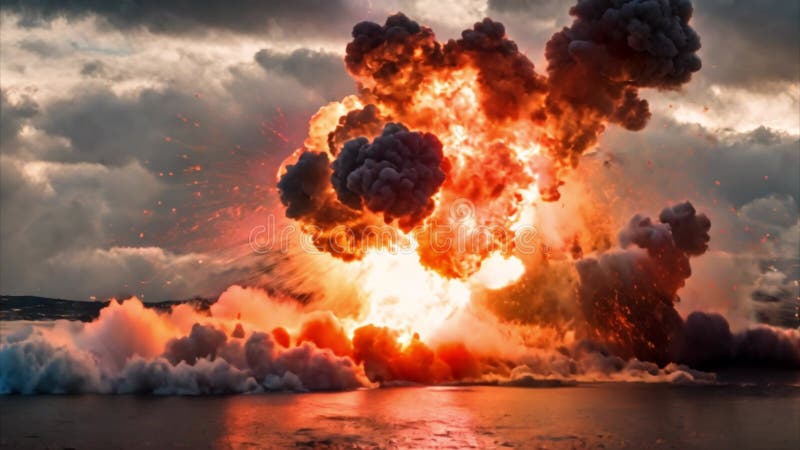 Massive Explosion in the Water Stock Footage - Video of bright, water ...