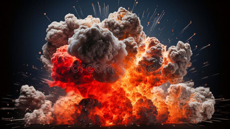 Massive Explosive Eruption Captured in High Detail. Generative Ai Stock ...