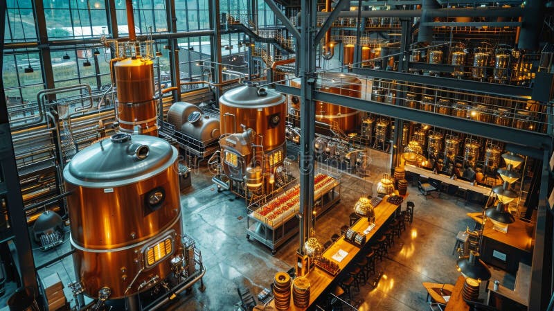 Massive Factory with Machinery in Operation Stock Photo - Image of ...
