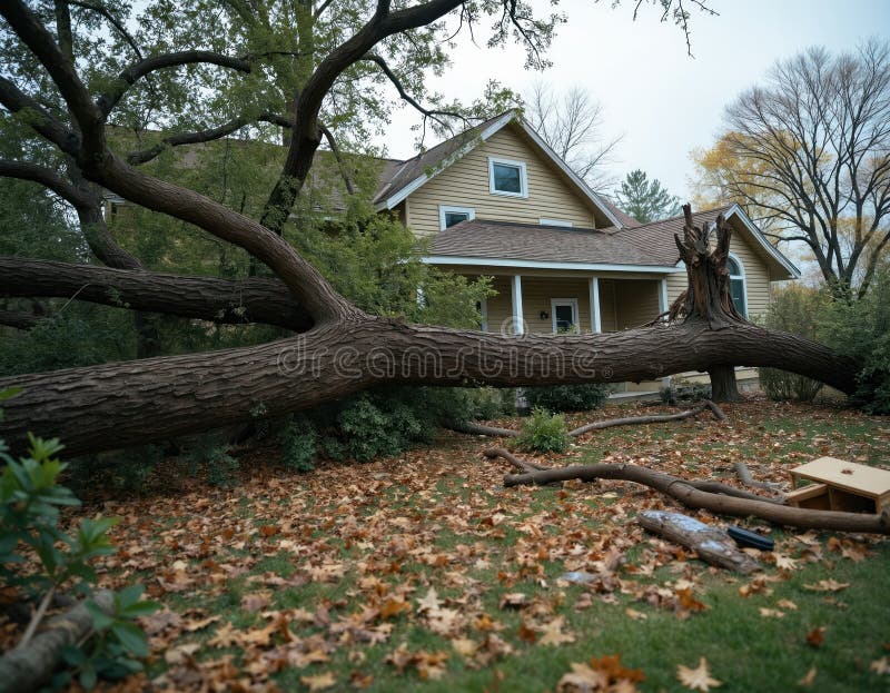 Massive Fallen Tree Damages Residential Backyard in Michigan after ...