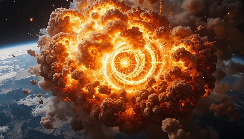 Massive Fiery Explosion in Space Near Earth, Dramatic Cosmic Event ...