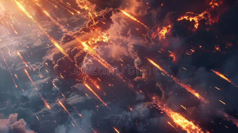 A Massive Fire Burning Brightly in the Sky, with Flames and Smoke ...