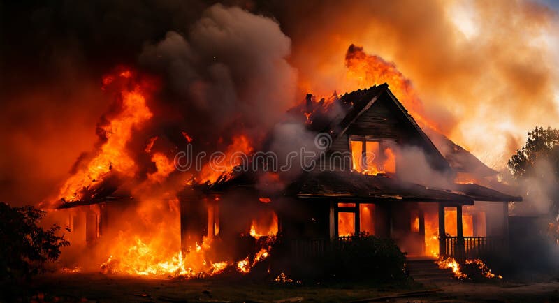House Fire stock photo. Image of destruction, firewall - 314040866