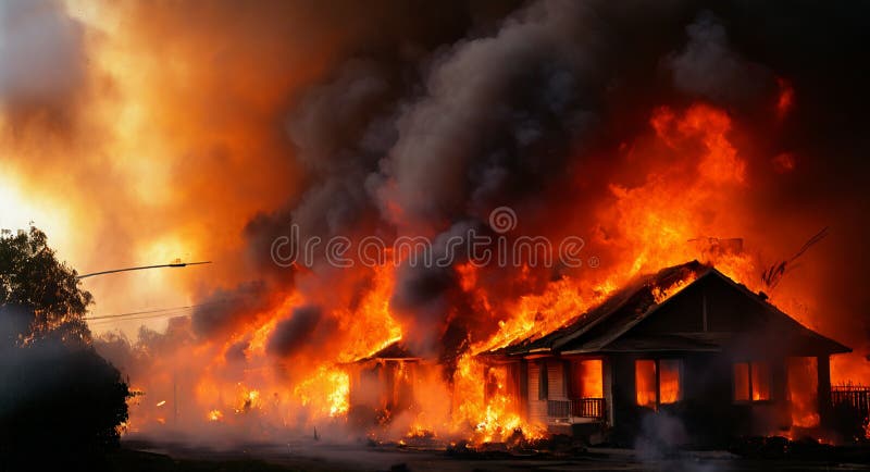 House Fire stock photo. Image of destruction, firewall - 314040866