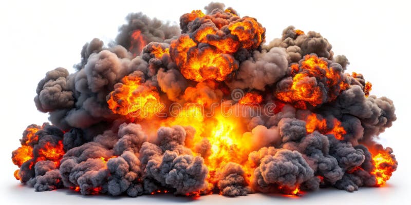 Massive Fire Explosion Dramatic Visual of Intense Flames and Smoke ...