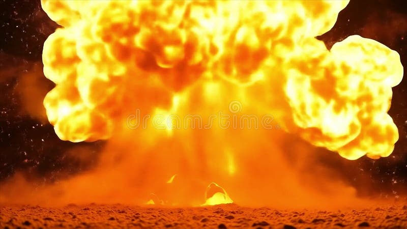 Massive Fire Explosion on Ground – Intense 4K Fiery Blast with ...