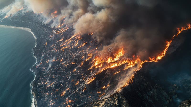 A Massive Fire is Raging in the Open Waters of the Ocean, with Flames ...
