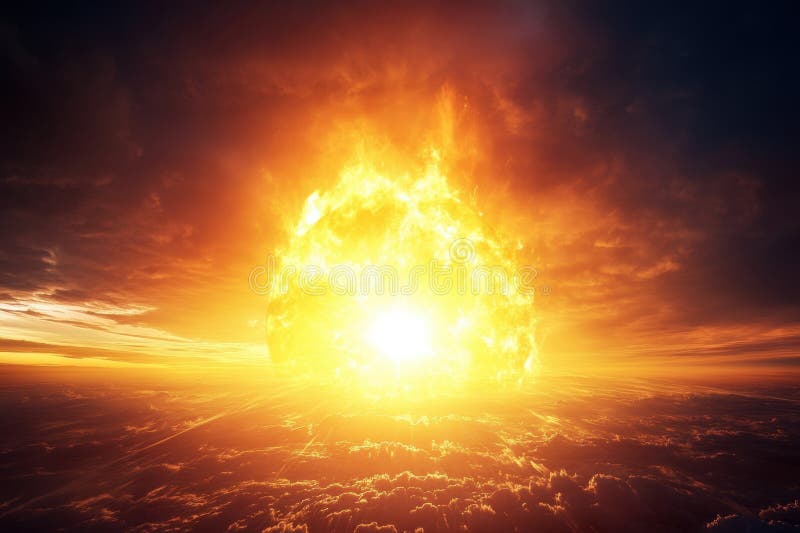 Massive Fireball Explodes Above the Clouds during a Dramatic Sunset ...