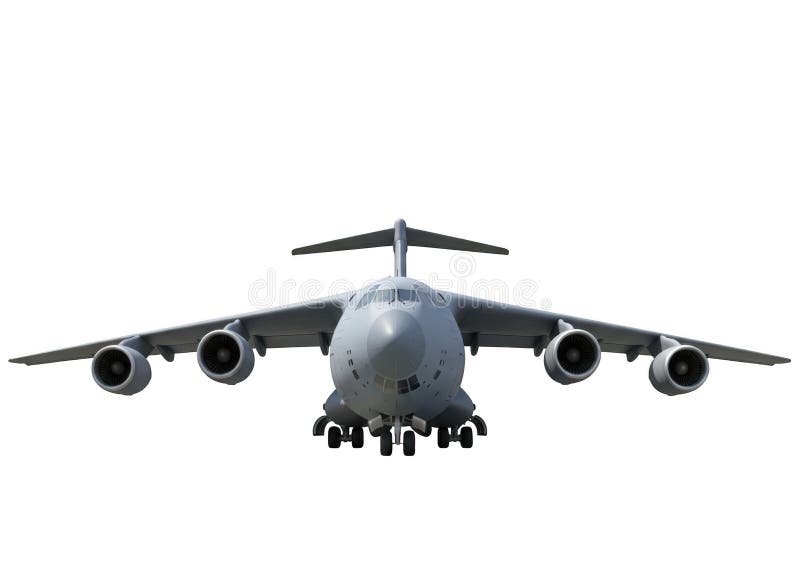 Massive Freight Military Cargo Plane Soars through the Sky in Front ...