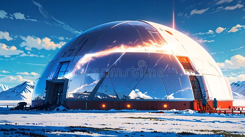 A Massive Futuristic Dome Structure Glowing in the Middle of an Arctic ...