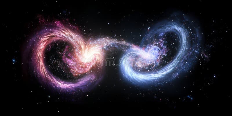 A Massive Galactic Collision, Where Two Spiral Galaxies Merge into One ...