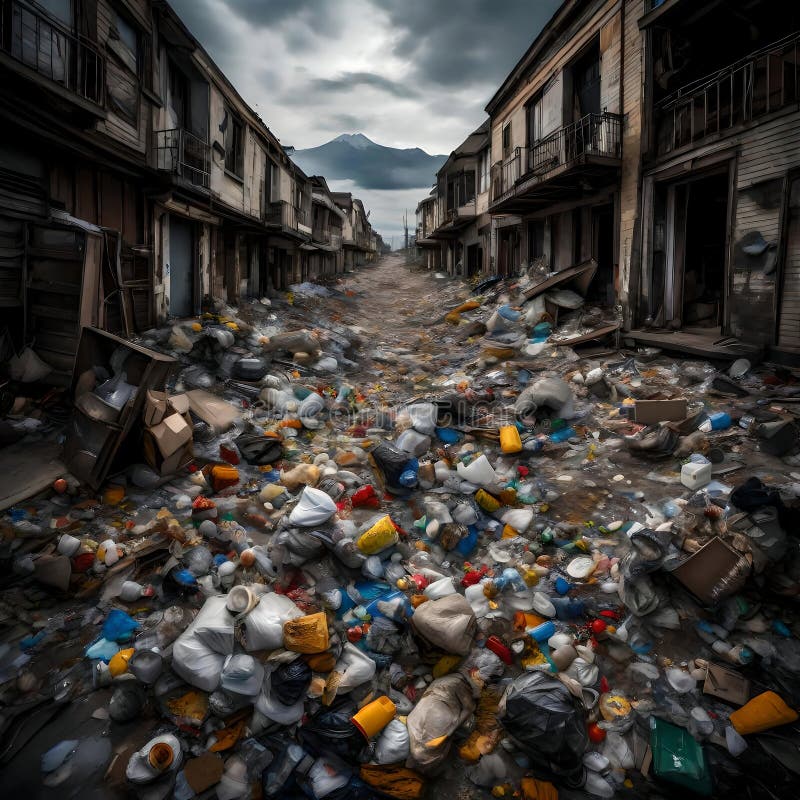 Massive Garbage Everywhere - Ai Generated Image Stock Illustration ...