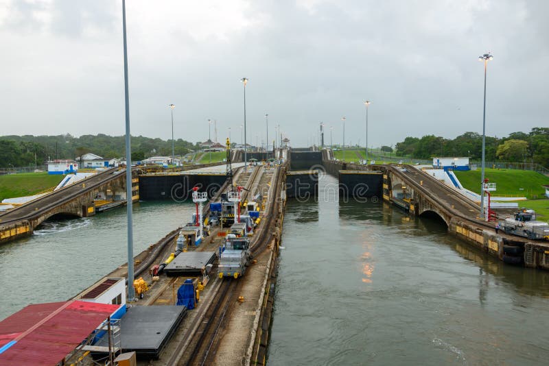 Massive Gates at the Gatun Locks on the Panama Canal Stock Image ...