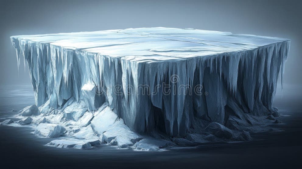 Massive Glacial Ice Block in Arctic Ocean Stock Illustration ...