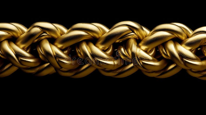Massive Gold Braided Chain on a Dark Background. Generative AI Stock ...