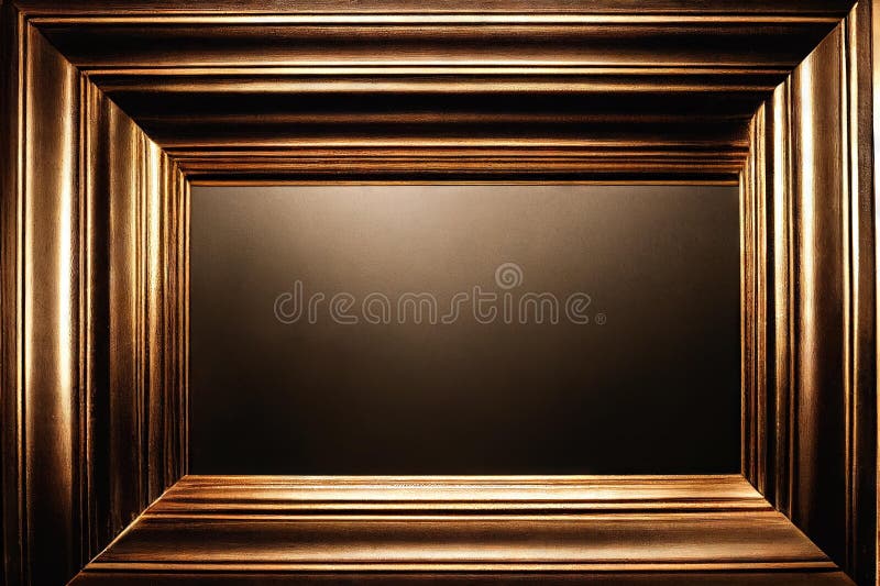 Massive Gold Picture Frame Mockup for Vintage Paintings. Stock ...