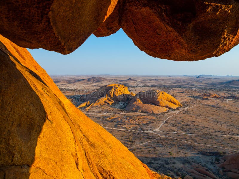 Massive Granite Rock Formations in Namibian Stock Photo - Image of ...