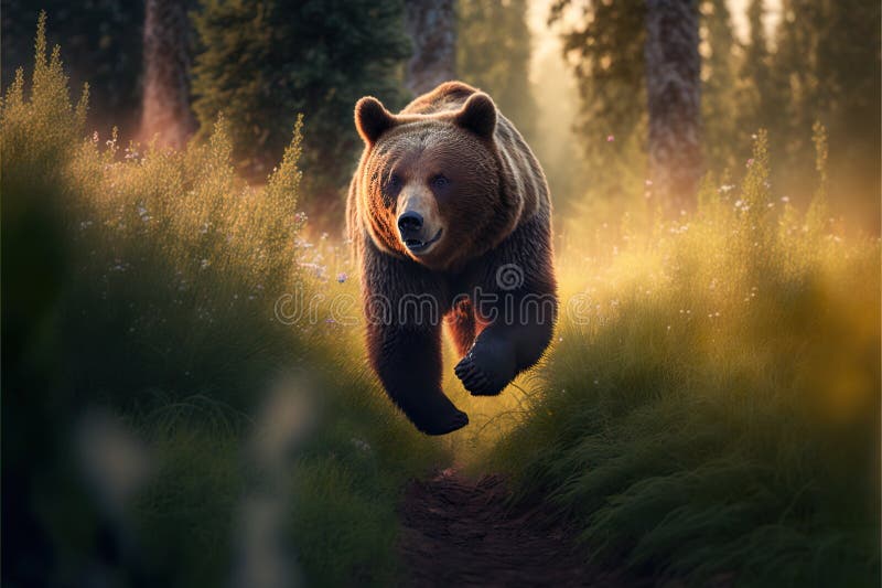 Bear Running Forest Stock Illustrations – 253 Bear Running Forest Stock ...