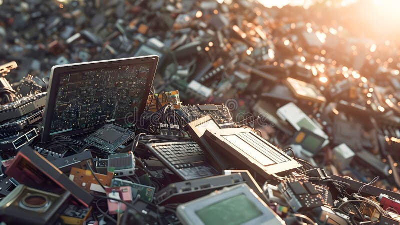 Massive Heap of Various Electronic Components Computer Parts and Other ...