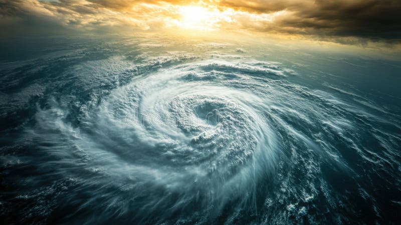 A Massive Hurricane is Forming in the Open Ocean, Showcasing Swirling ...