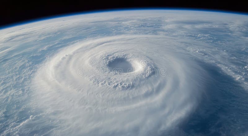A Massive Hurricane Forms in the Ocean, Characterized by a Large Eye ...