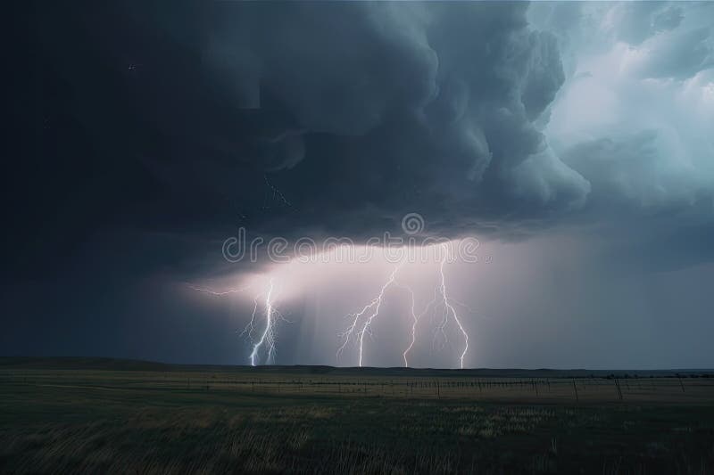 Massive Hurricane with Lightning and Thunder, Ripping through the Sky ...