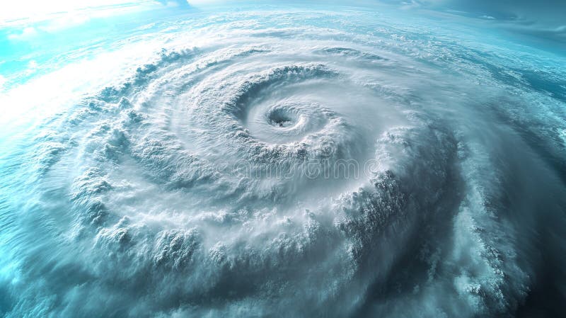 Massive Hurricane Observed from Above with Swirling Clouds and Powerful ...