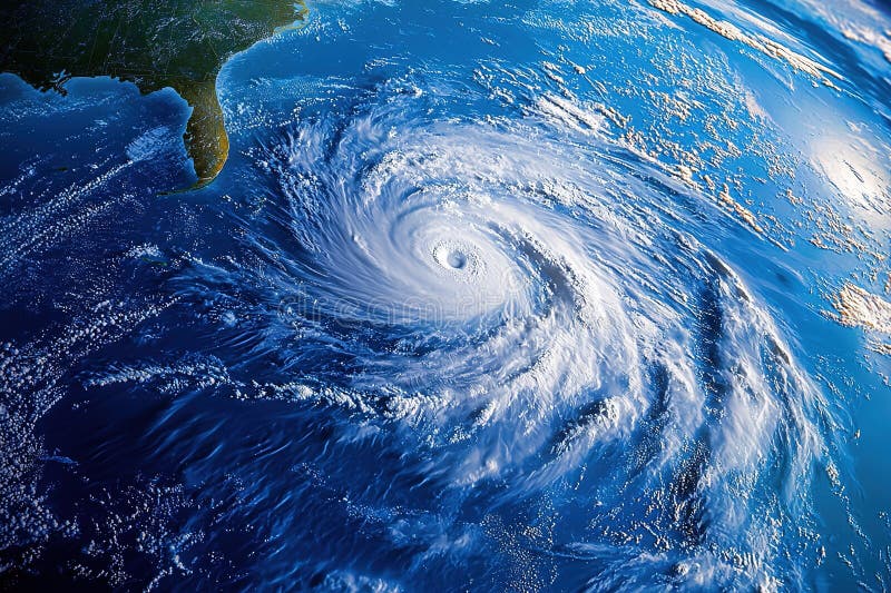 Massive Hurricane Viewed from Space Over Florida. Generative Ai Stock ...