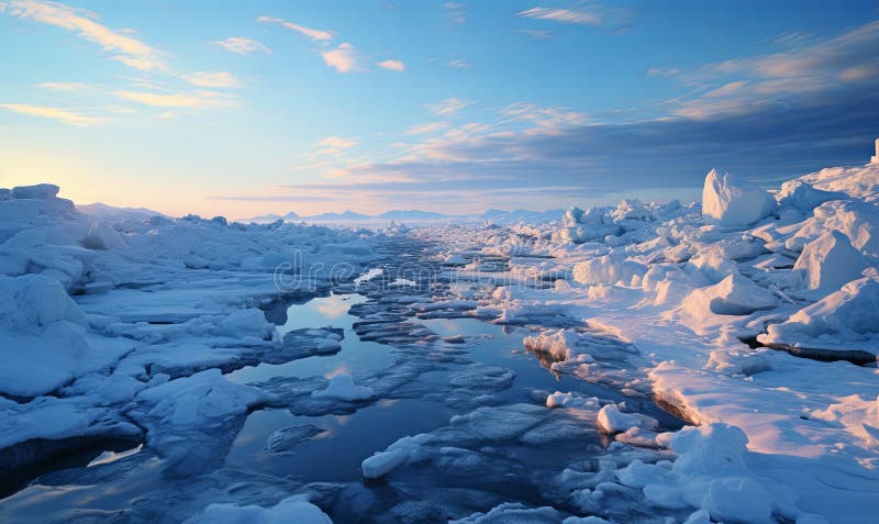 Massive Ice Floats on Water Stock Photo - Image of floating, massive ...