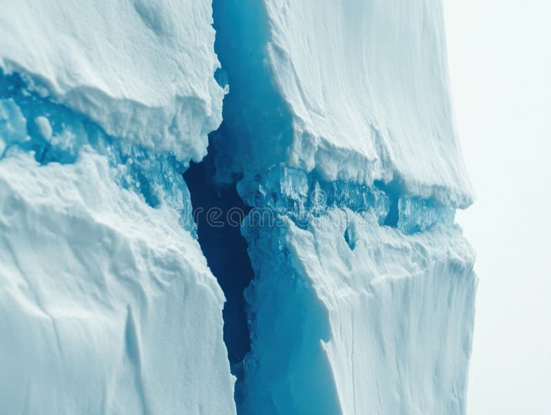Massive Ice Shelf Cracking with Deep Blue Fissure Revealing Hidden ...