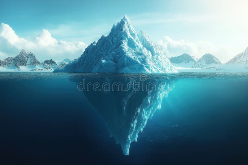 Massive Iceberg Cracking and Splintering, Chunks Tumbling into Dark ...