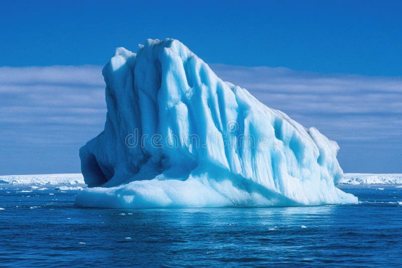 A Massive Iceberg Floats in the Open Ocean Stock Photo - Image of ...